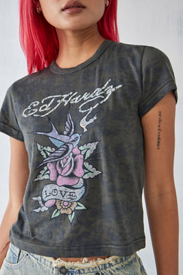 Ed Hardy UO Exclusive Love Bird Relaxed Baby T-Shirt | Urban Outfitters UK