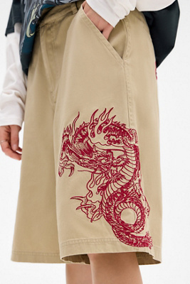 Ed Hardy UO Exclusive Dragon Jorts | Urban Outfitters UK