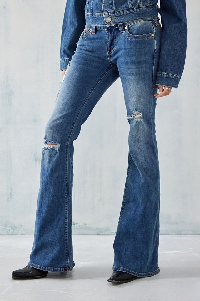 True Religion Carrie Low-Rise Flare Jeans | Urban Outfitters UK