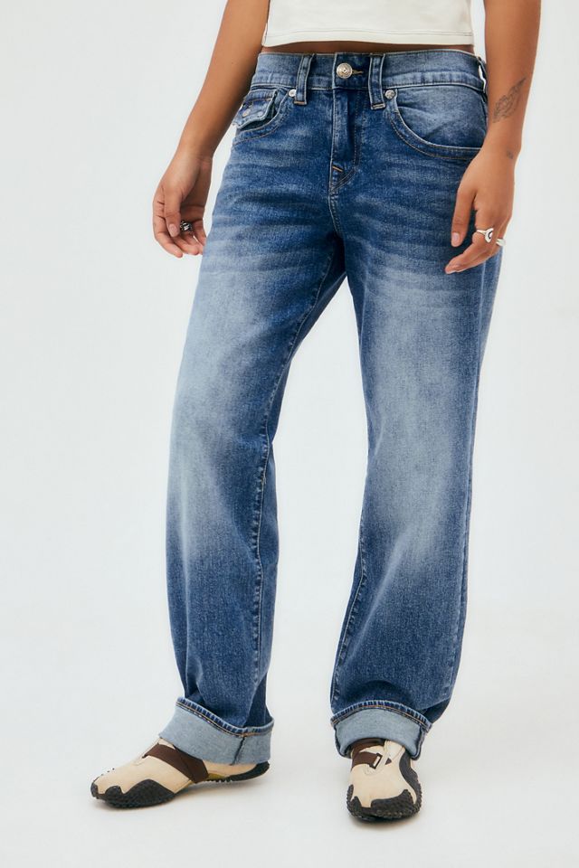 True Religion Mid-Wash Ricky Relaxed Straight Jeans | Urban Outfitters UK