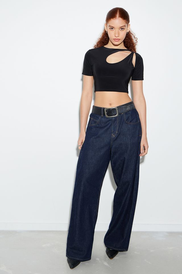 Wavey Slinky Cut-Out Top | Urban Outfitters UK