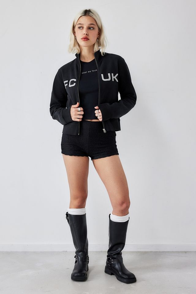 FCUK UO Exclusive Black Zip-Up Track Jacket | Urban Outfitters UK