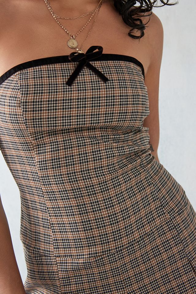 Motel Micro Check Panola Mini Dress | Urban Outfitters UK