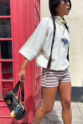 Motel Eunia Stripe Shorts | Urban Outfitters UK