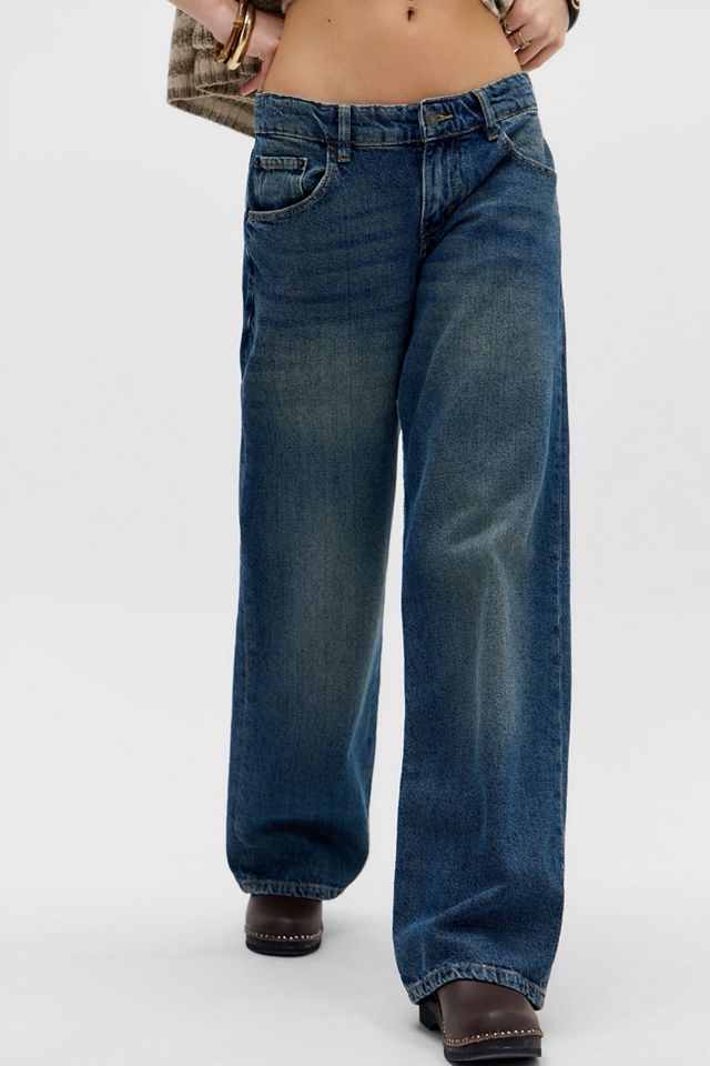 Motel Low Rise Parallel Wide Leg Jeans | Urban Outfitters UK