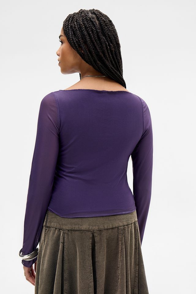 Motel Purple Armali Long Sleeve Top | Urban Outfitters UK