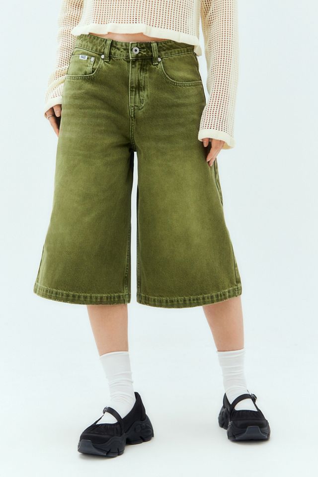 The Ragged Priest Washed Green Release Denim Shorts | Urban Outfitters UK