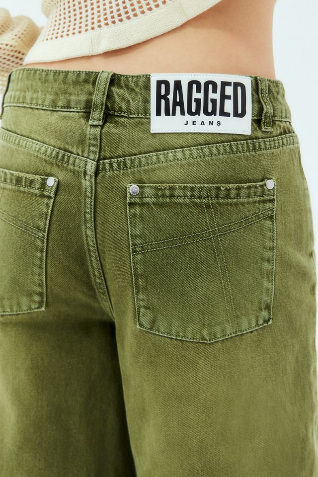The Ragged Priest Washed Green Release Denim Shorts | Urban Outfitters UK