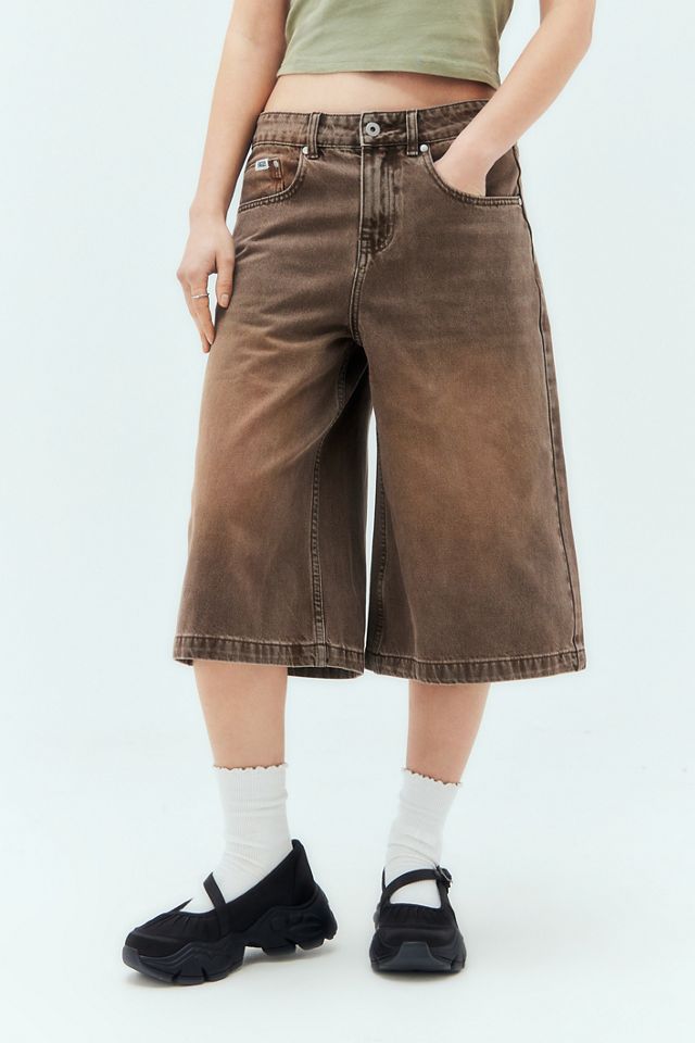 The Ragged Priest Washed Brown Release Denim Shorts | Urban Outfitters UK