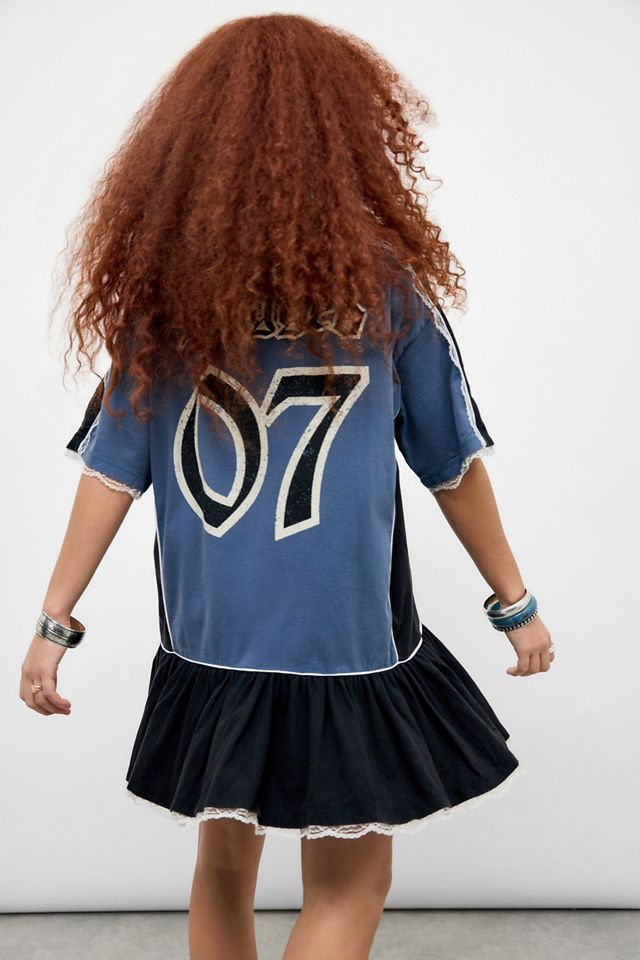 The Ragged Priest Varsity Drain T-Shirt Dress | Urban Outfitters UK