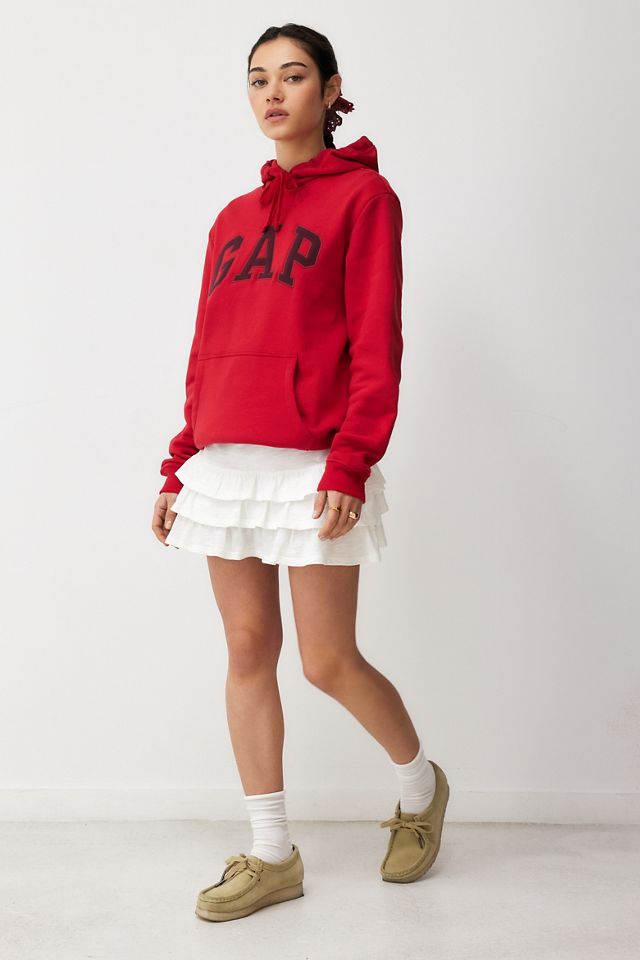 GAP Red Heritage Logo Hoodie | Urban Outfitters UK