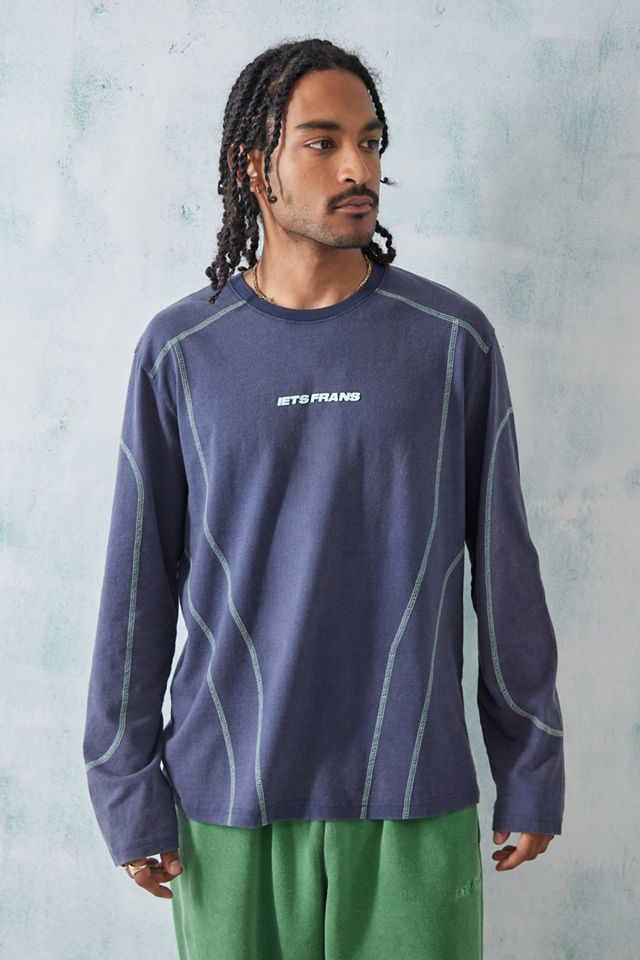 iets frans.. Black Contrast Stitch Long Sleeve T-Shirt | Urban ...