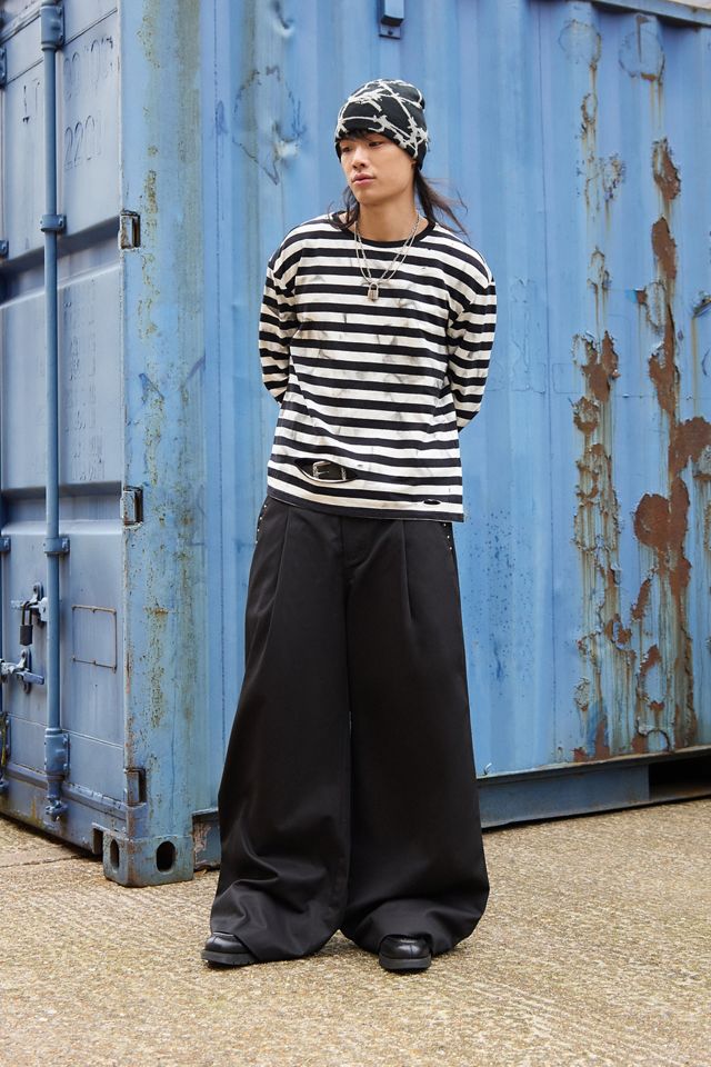 Jaded London Stripe Dirty Wash T-Shirt | Urban Outfitters UK