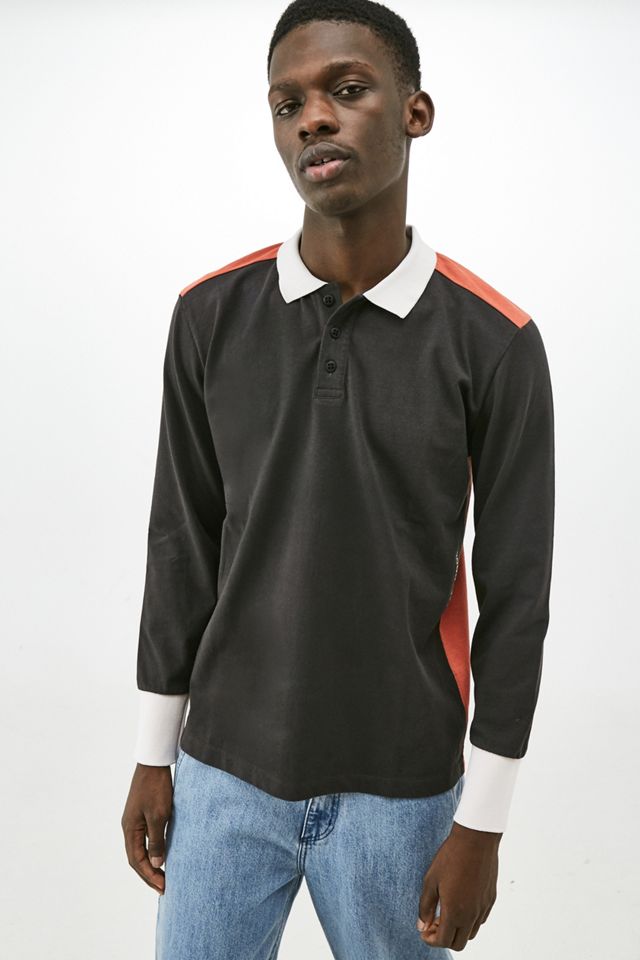 Folk Black & Red Rugby Shirt | Urban Outfitters UK