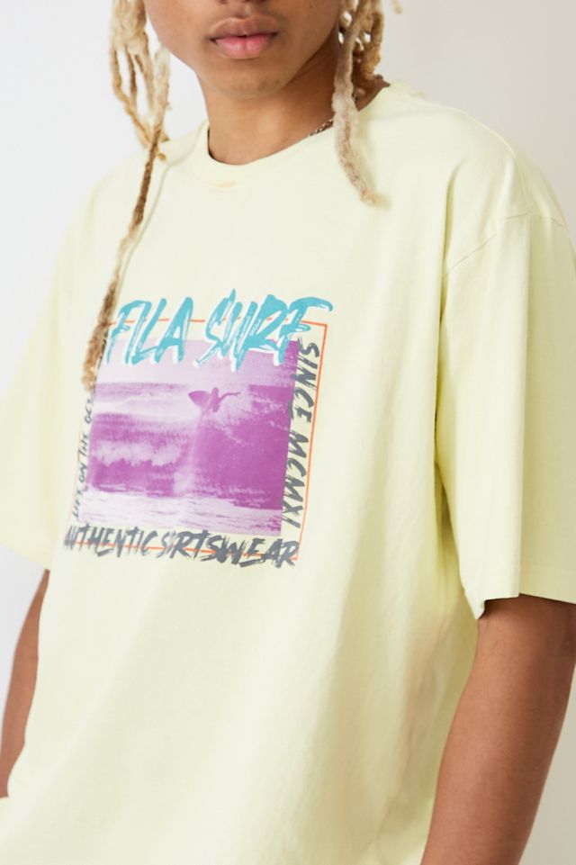 FILA UO Exclusive Yellow Shaka T-Shirt | Urban Outfitters UK