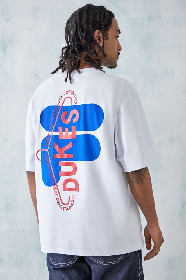 FILA x Dukes Cupboard UO Exclusive Grey Dark Shadow Hunter T-Shirt ...
