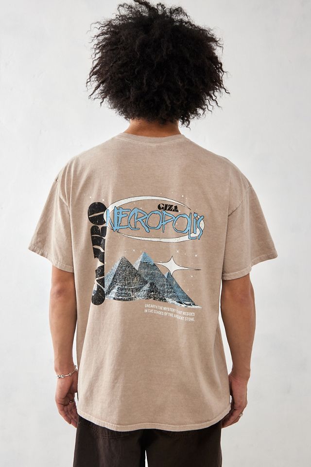 UO Brown Cairo Pyramids T-Shirt | Urban Outfitters UK