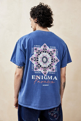 UO Navy Enigma T-Shirt | Urban Outfitters UK