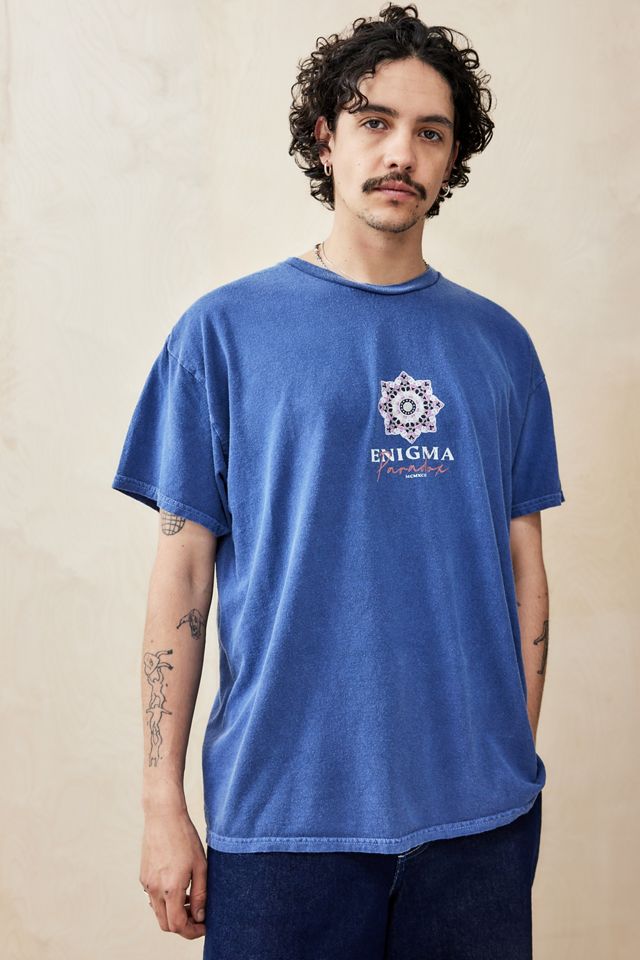 UO Navy Enigma T-Shirt | Urban Outfitters UK