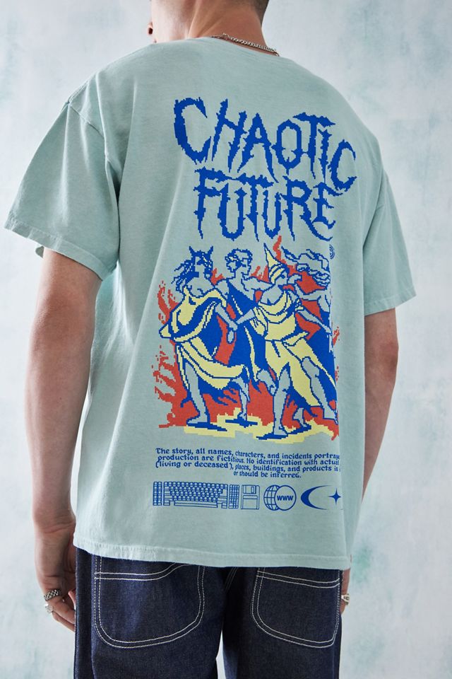 UO Grey Chaotic Future T-Shirt | Urban Outfitters UK