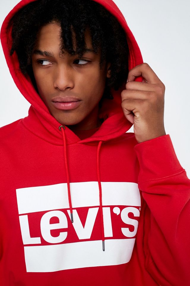 Levi’s Red Sports Logo Hoodie | Urban Outfitters UK