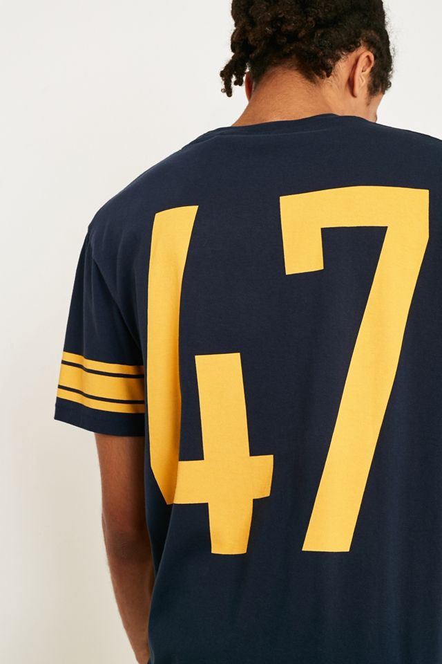 Wrangler Blue & Yellow Rugby T-Shirt | Urban Outfitters UK