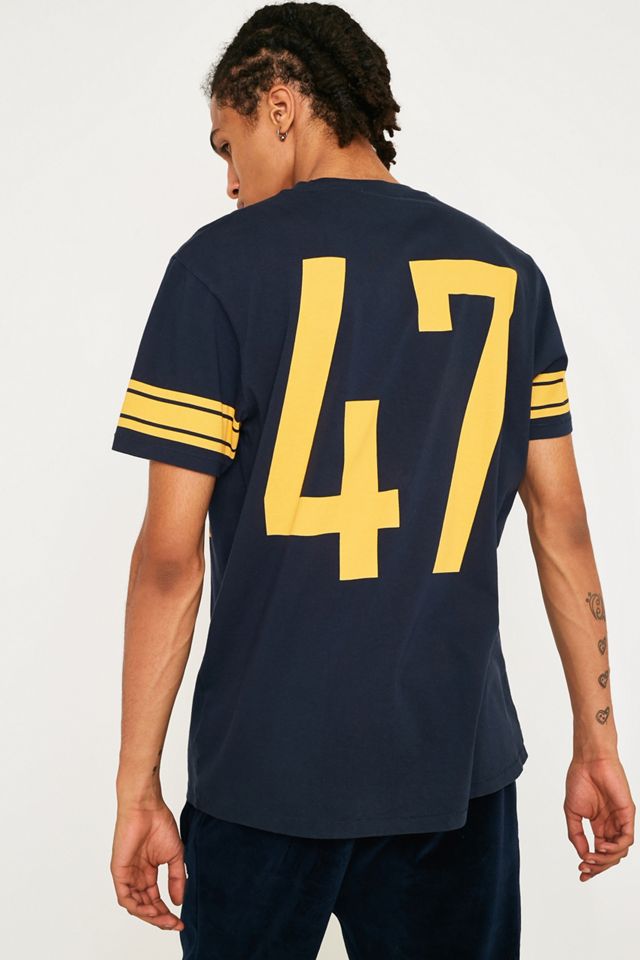 Wrangler Blue & Yellow Rugby T-Shirt | Urban Outfitters UK