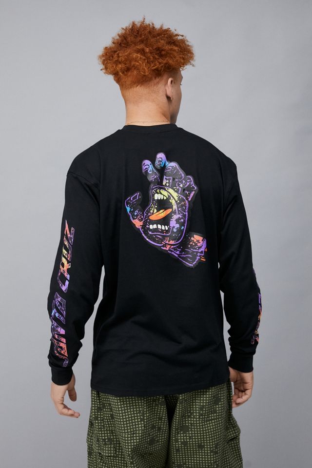 Santa Cruz Hand Splatter Print Long Sleeve T-Shirt | Urban Outfitters UK