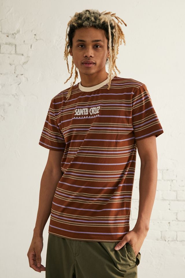 Santa Cruz UO Exclusive Brown Stripe T-Shirt | Urban Outfitters UK