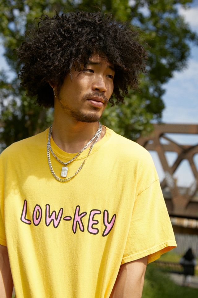 UO Yellow Low-Key T-Shirt | Urban Outfitters UK