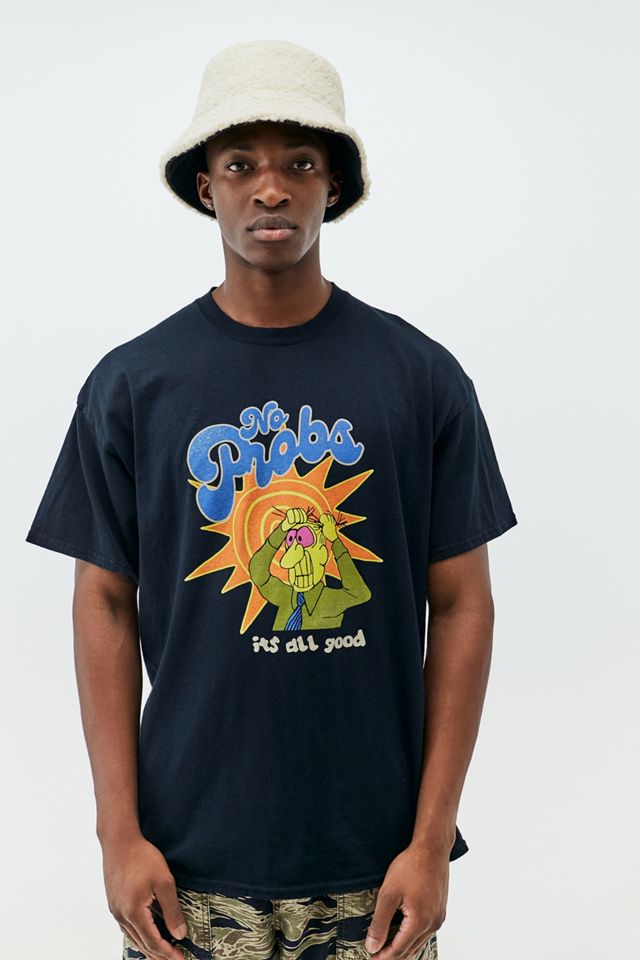 UO Black No Probs T-Shirt | Urban Outfitters UK