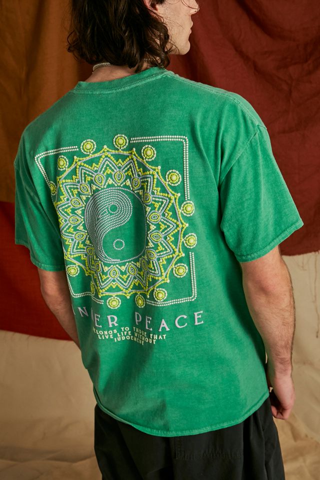 UO Green Inner Peace T-Shirt | Urban Outfitters UK