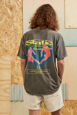 UO Black Static T-Shirt | Urban Outfitters UK