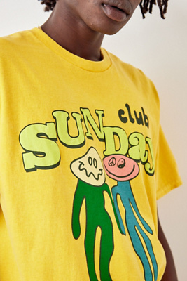 UO Yellow Sunday Club T-Shirt | Urban Outfitters UK