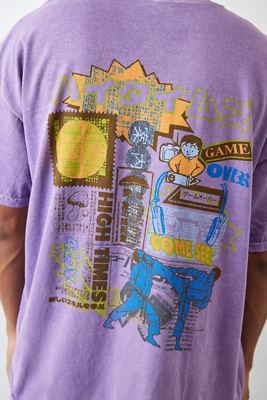 UO Purple High Times Collage T-Shirt | Urban Outfitters UK