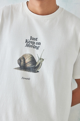 UO White Just Keep On Moving T-Shirt | Urban Outfitters UK