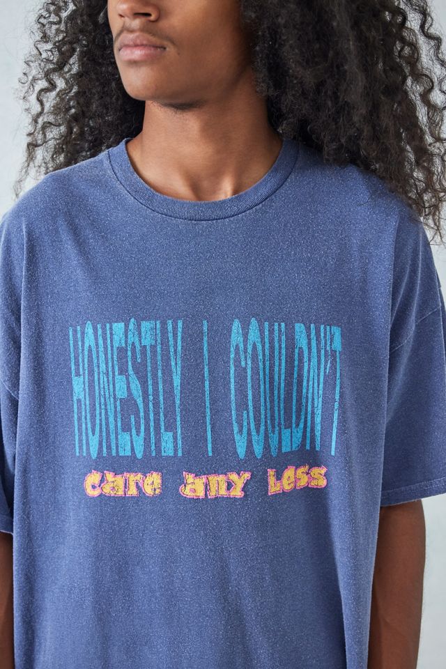 UO Navy Couldn't Care Less T-Shirt | Urban Outfitters UK