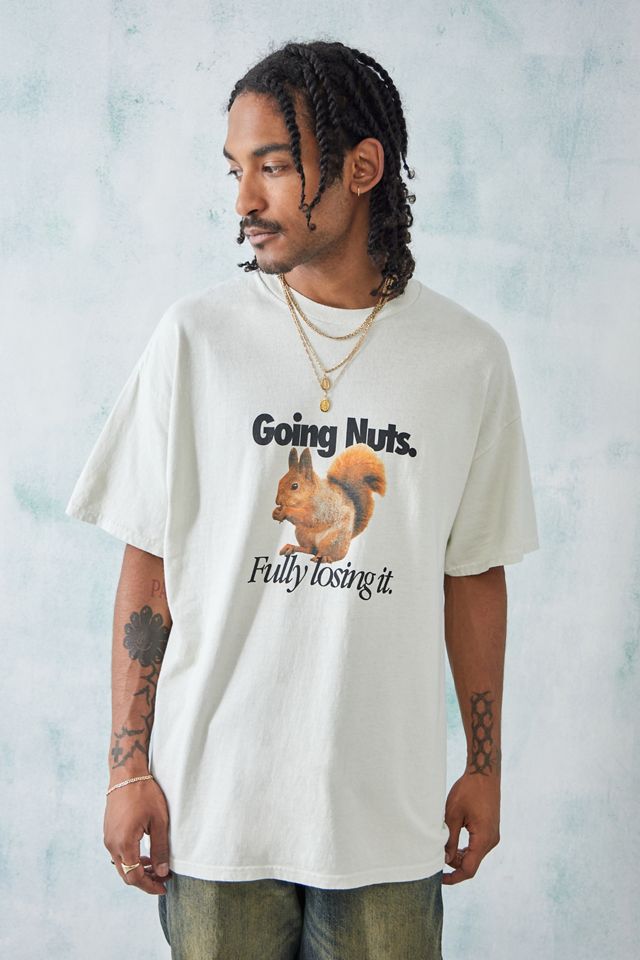 UO White Going Nuts T-Shirt | Urban Outfitters UK