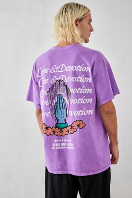 UO Purple Love & Devotion T-Shirt | Urban Outfitters UK