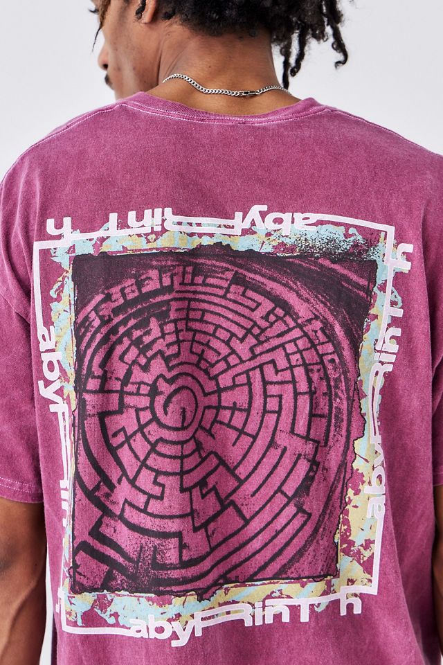 UO Burgundy Maze T-Shirt | Urban Outfitters UK