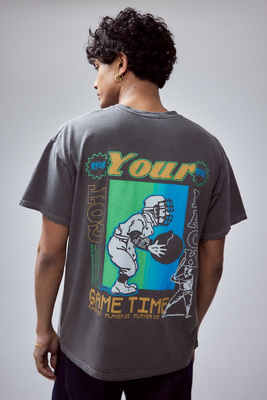 UO Black Game Time T-Shirt | Urban Outfitters UK