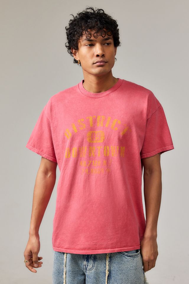 UO Washed Red District Downtown T-Shirt | Urban Outfitters UK