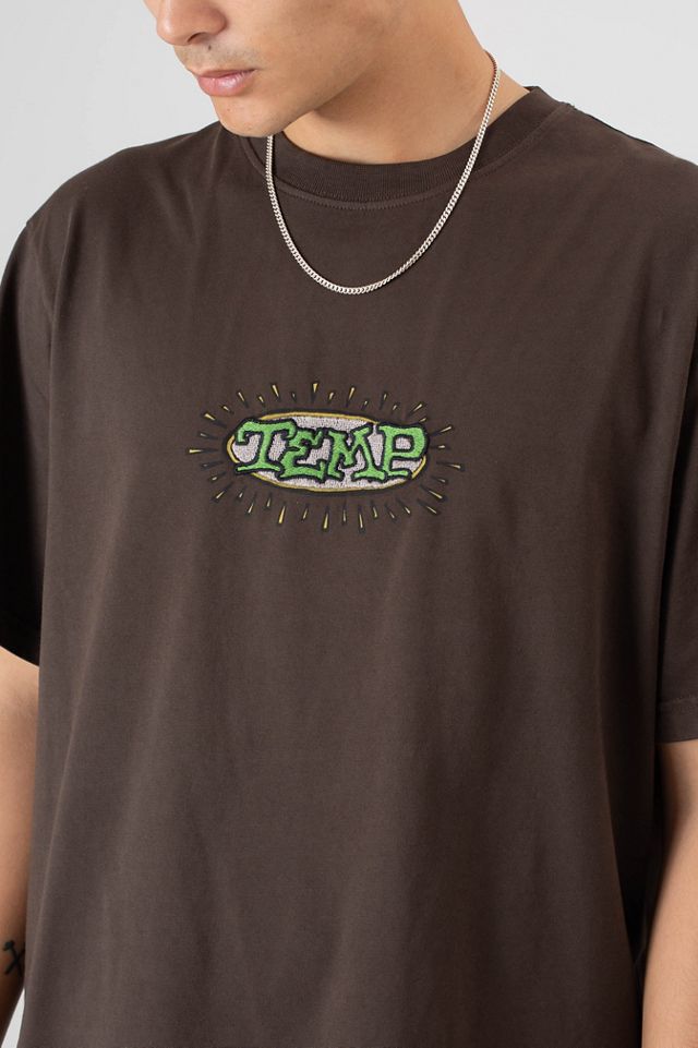 Temp Collective UO Exclusive Brown Slogan T-Shirt | Urban Outfitters UK