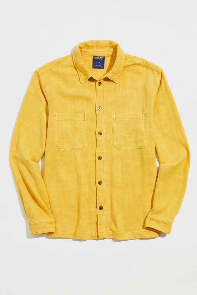 Without Walls Yellow Textured Linen Overshirt | Urban Outfitters UK