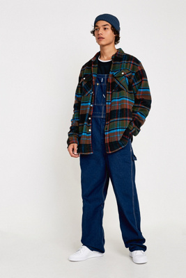 OBEY Black Checked Flannel Long-Sleeve Shirt | Urban Outfitters UK