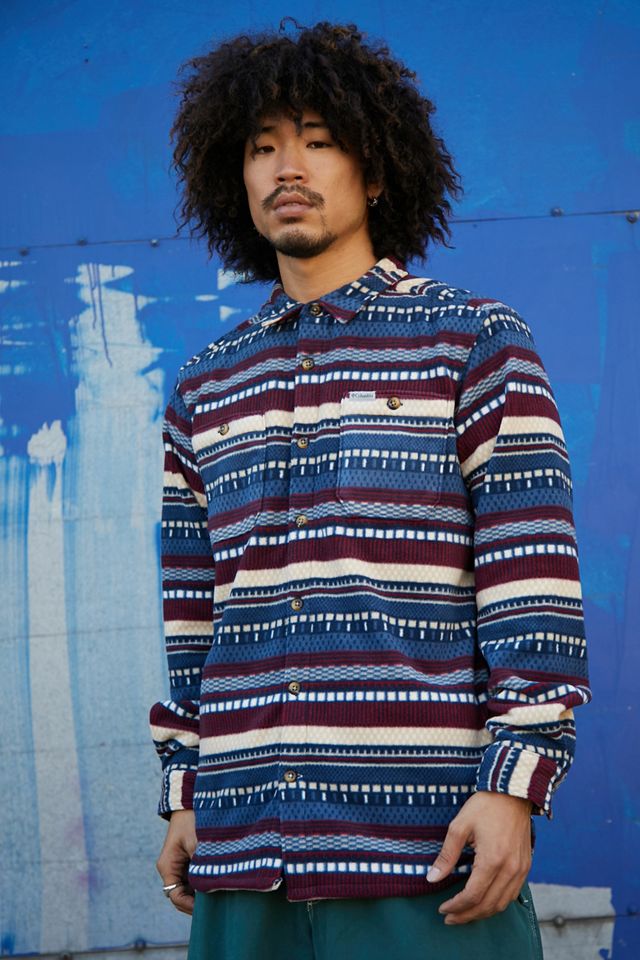 Columbia Spruce Stripe Fleece Shirt | Urban Outfitters UK