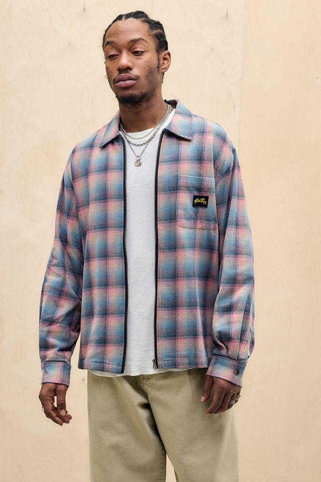 Camicia a Quadri Rosa e Turchese con Zip Stan Ray | Urban Outfitters IT