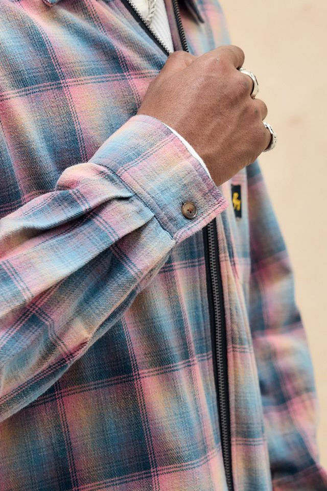 Stan Ray Pink & Teal Plaid Zip Shirt | Urban Outfitters UK