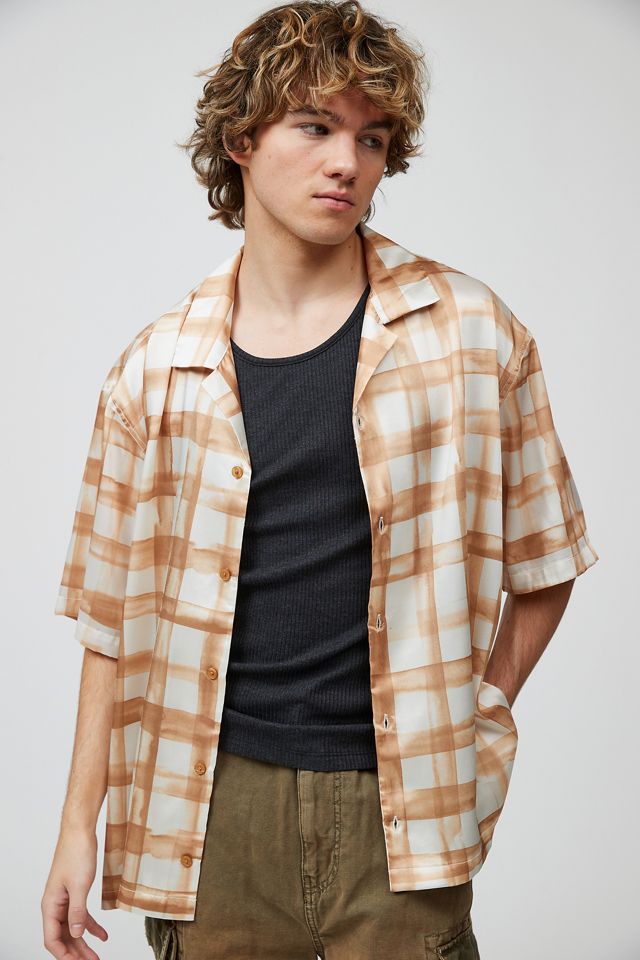 Standard Cloth Kylian Tan Check Shirt | Urban Outfitters UK
