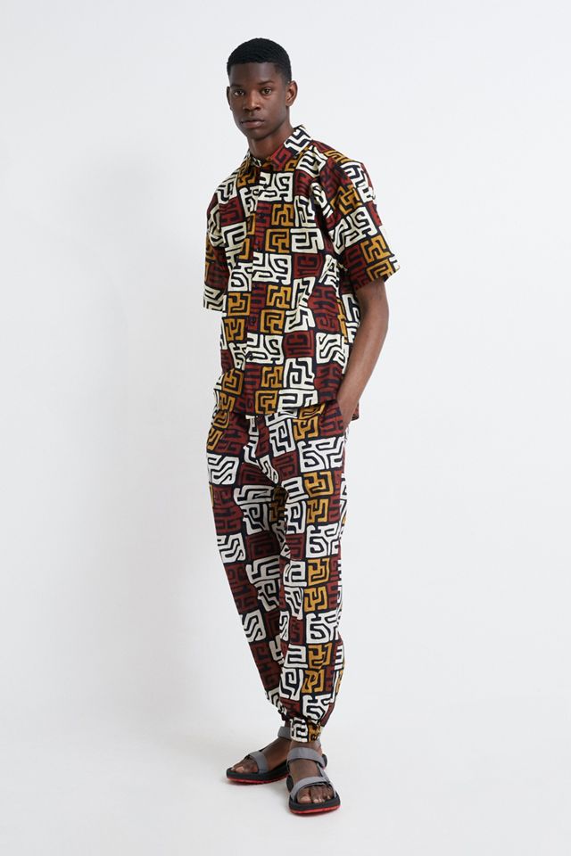 Mojo Kojo Maze Print Button-Through Souvenir Shirt | Urban Outfitters UK